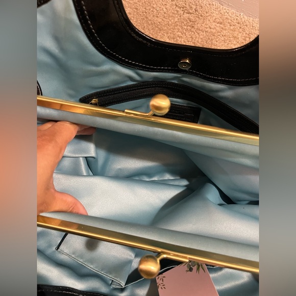 Coach | Bags | Coach Ergo Patent Leather Black Kisslock Leather ...